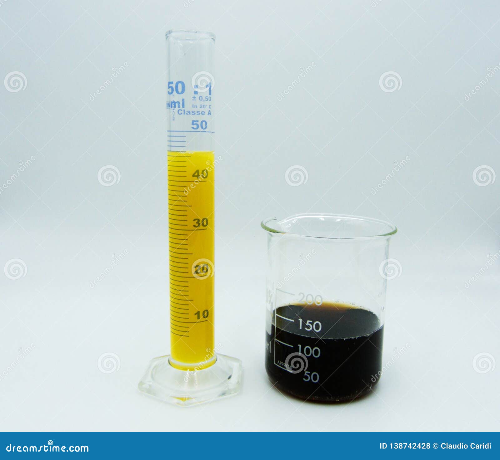 Laboratory Labware for Science Experiments, White Background Stock ...