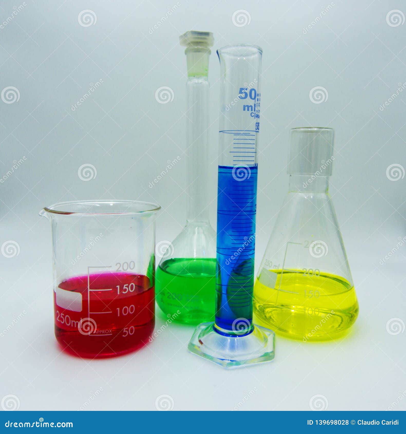 Laboratory Labware for Science Experiments, White Background Stock ...