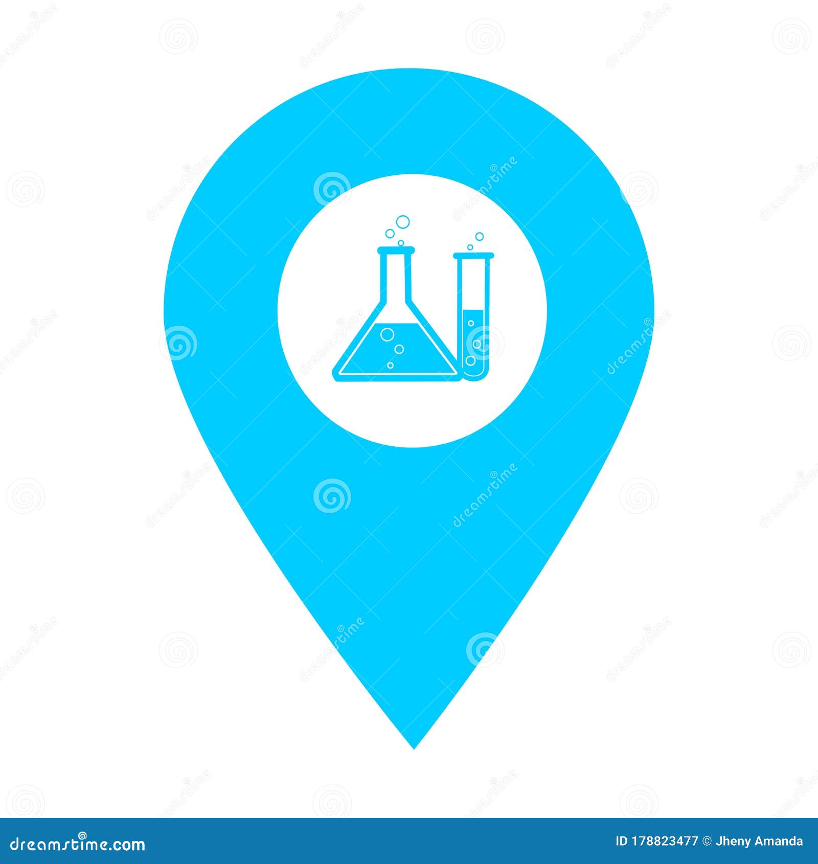 Laboratory With Point Location Symbol Logo Design Template.Test Tube ...
