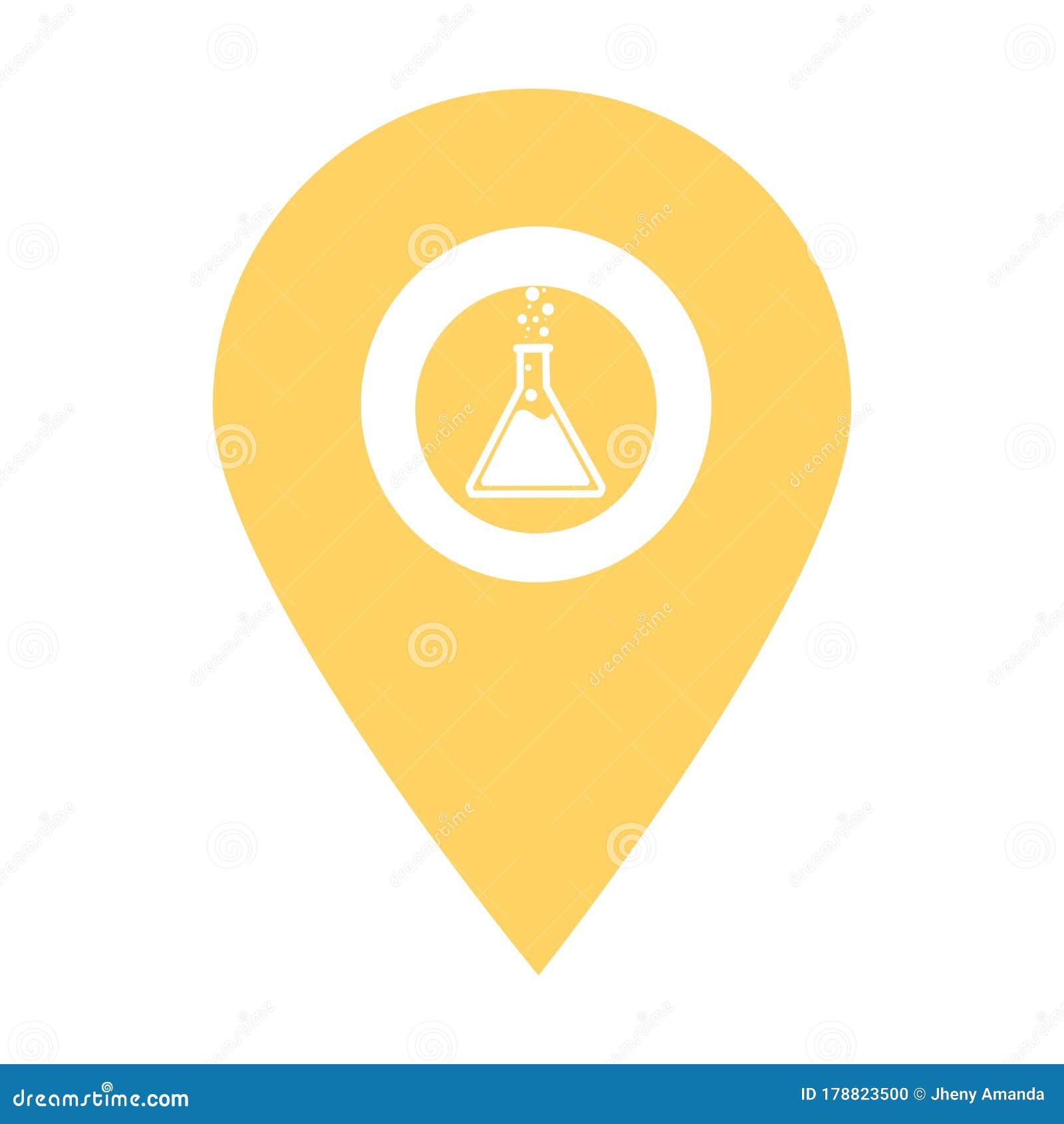 Laboratory With Point Location Symbol Logo Design Template.Test Tube ...