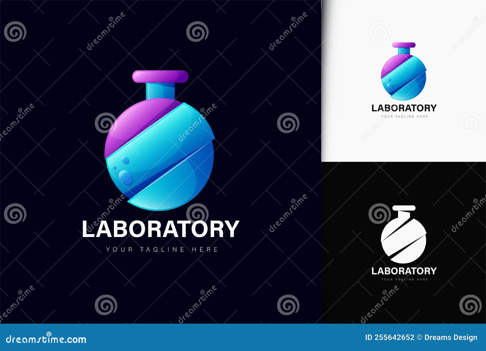 Laboratory Logo Design with Gradient Stock Vector - Illustration of ...