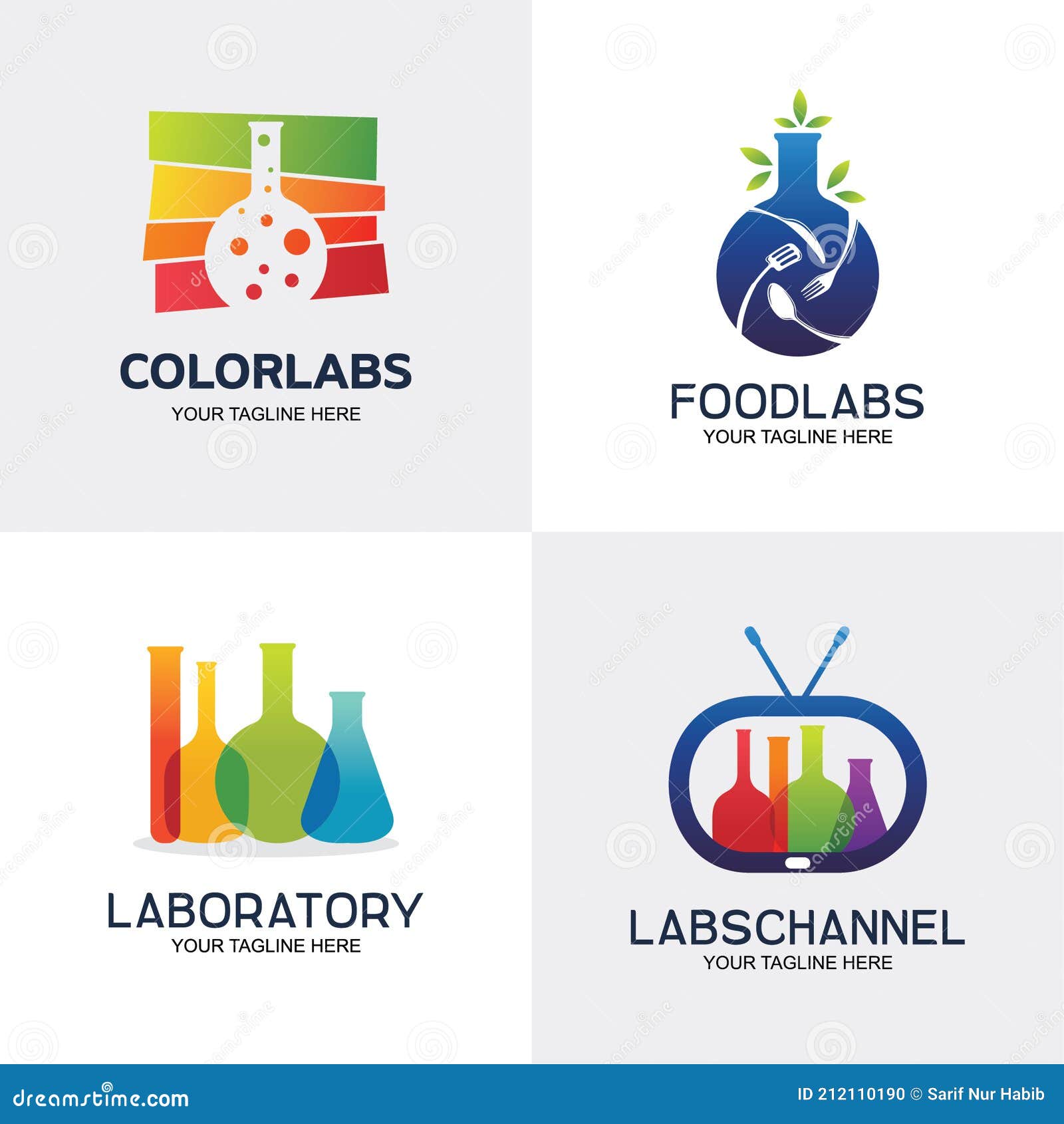 Laboratory Logo Set Design Template Collection Stock Vector ...