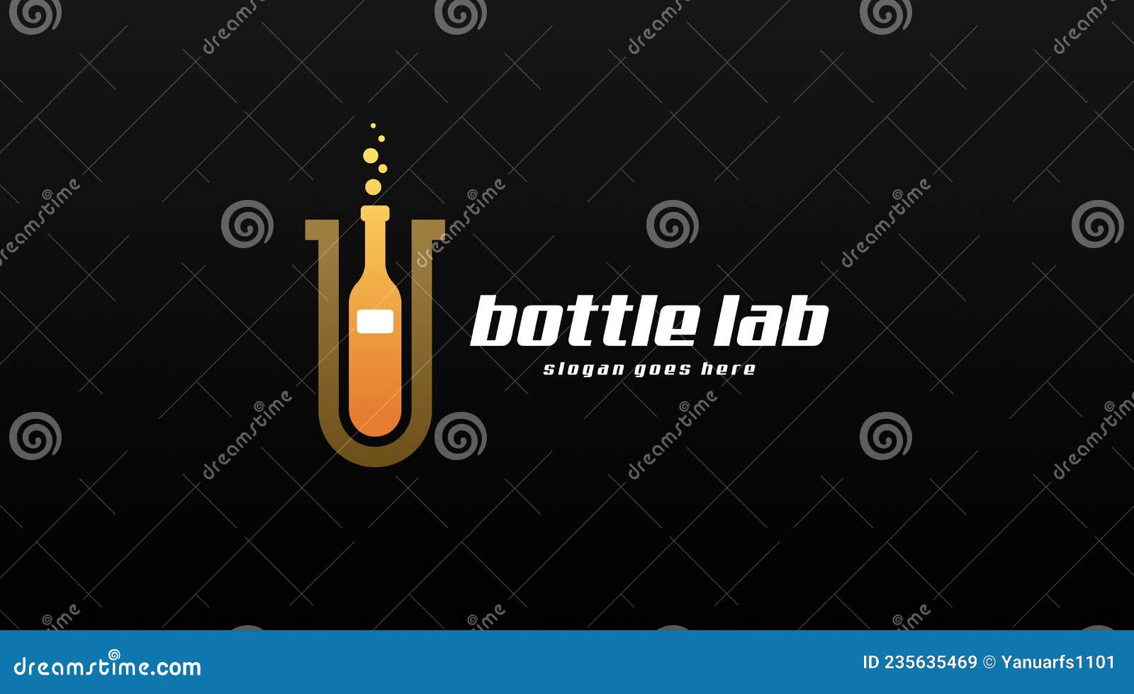 Laboratory Logo Template Vector Isolated in Dark Background Stock ...