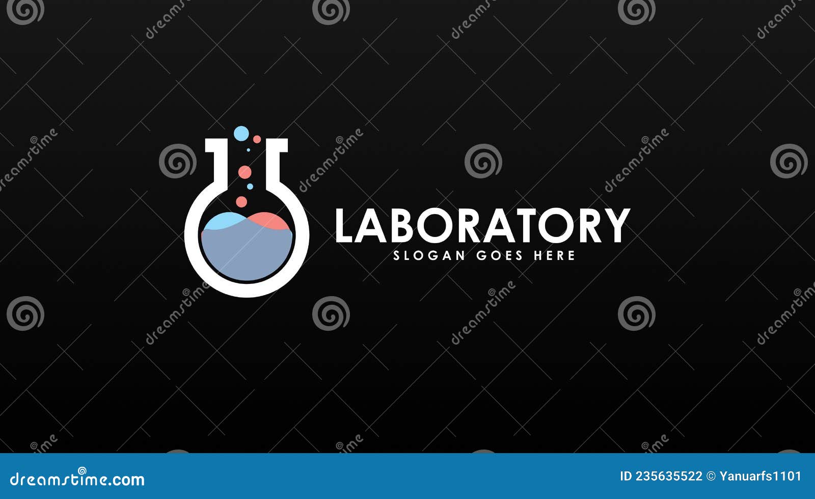 Laboratory Logo Template Vector Isolated in Dark Background Stock ...