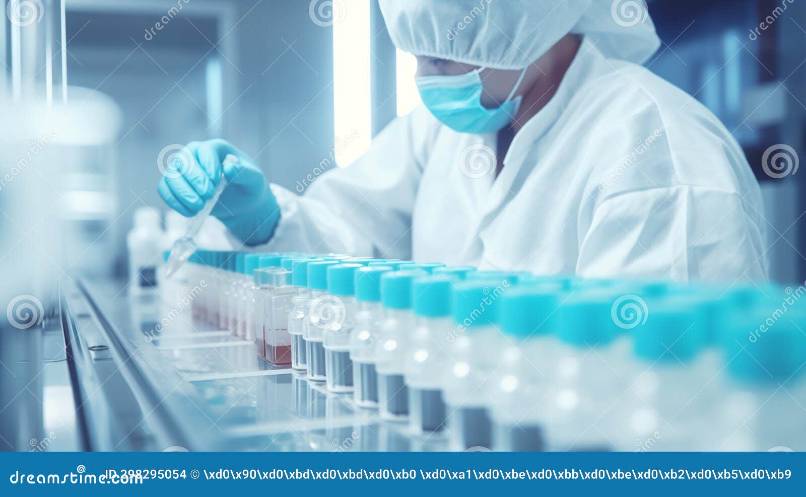 Laboratory Man with Test Tubes.Generative AI Stock Illustration ...