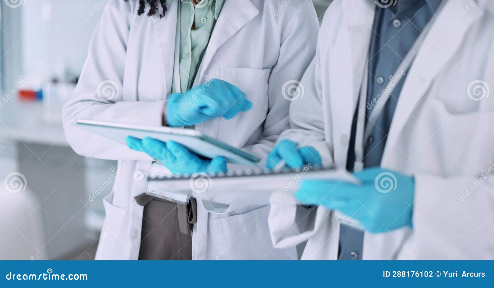 Laboratory, Man and Woman with Tablet, Research Paper in Science Study ...
