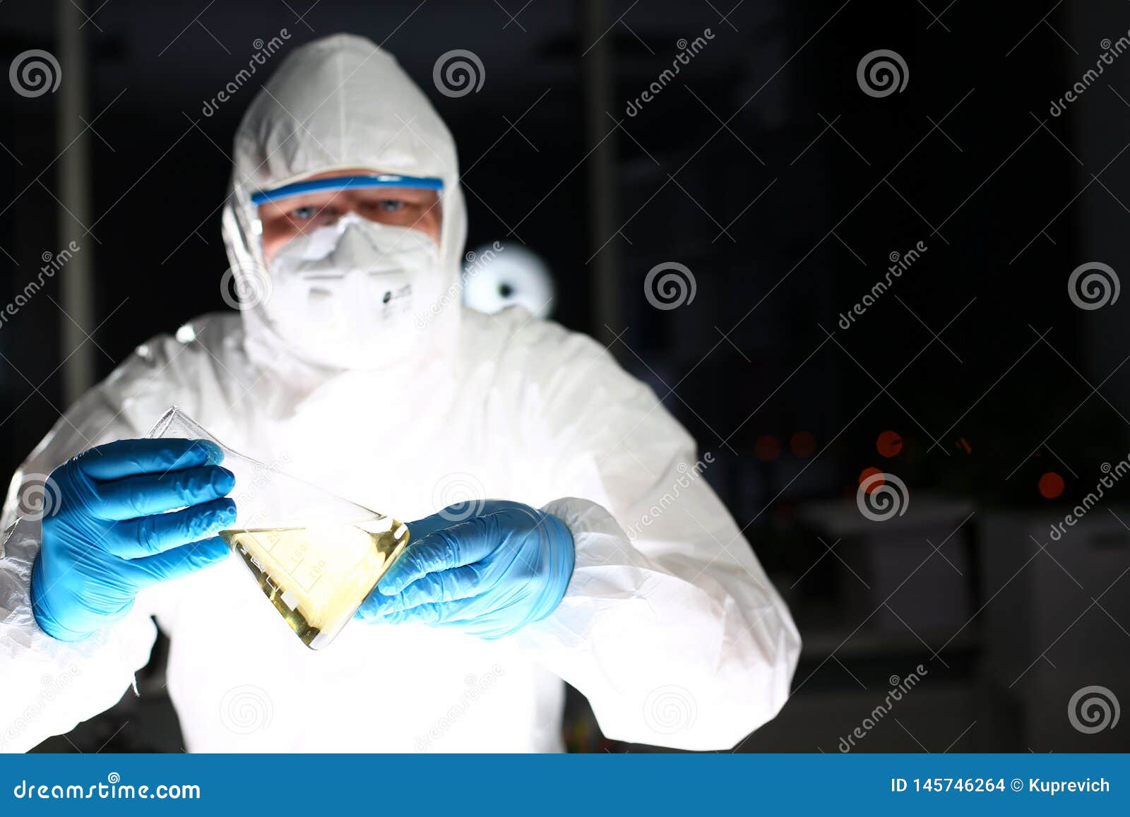 Laboratory Man Working Science Liquid Experiment Stock Photo - Image of ...