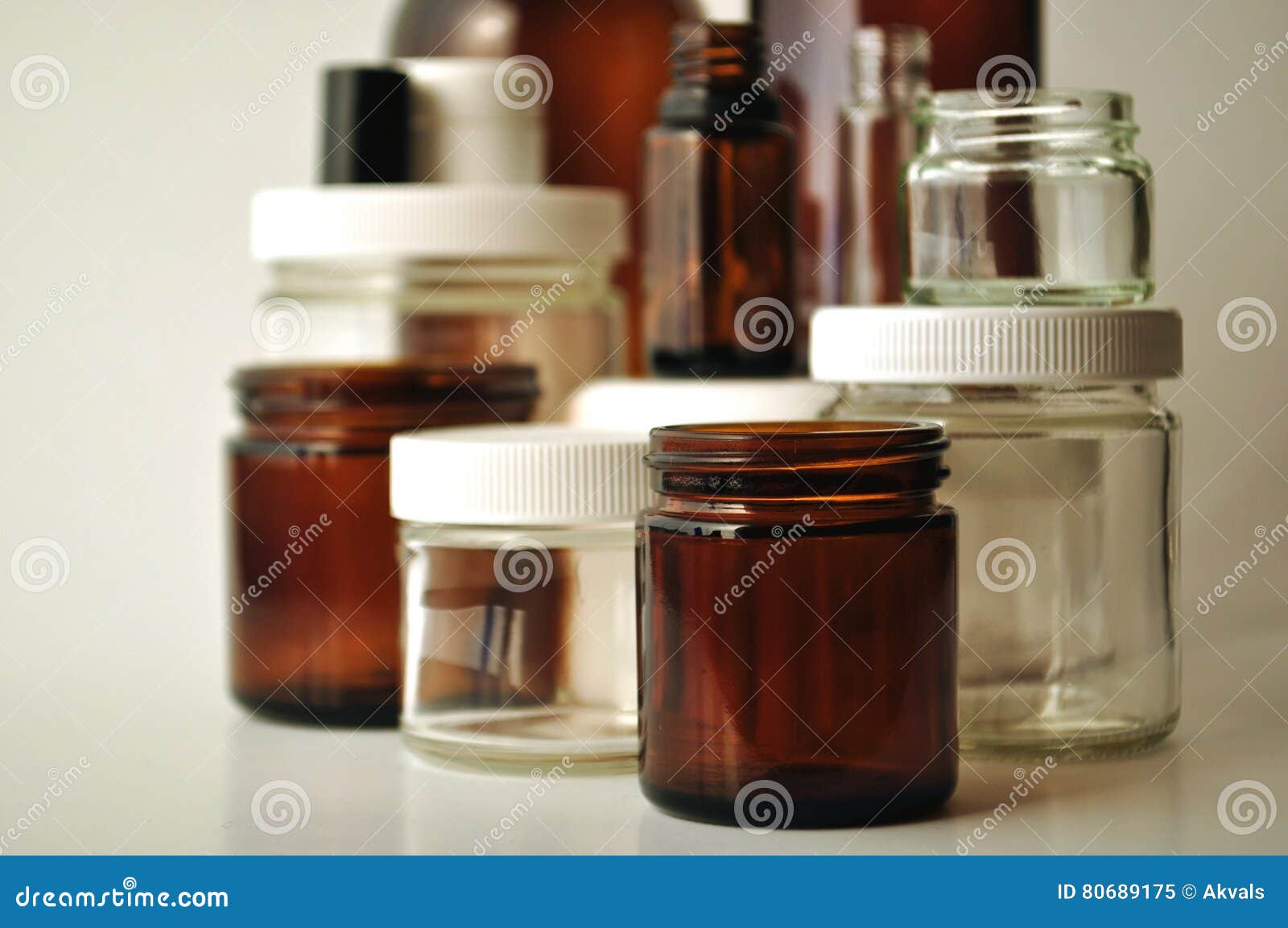 Laboratory, Medical and Cosmetic Jars and Bottles Stock Image - Image ...