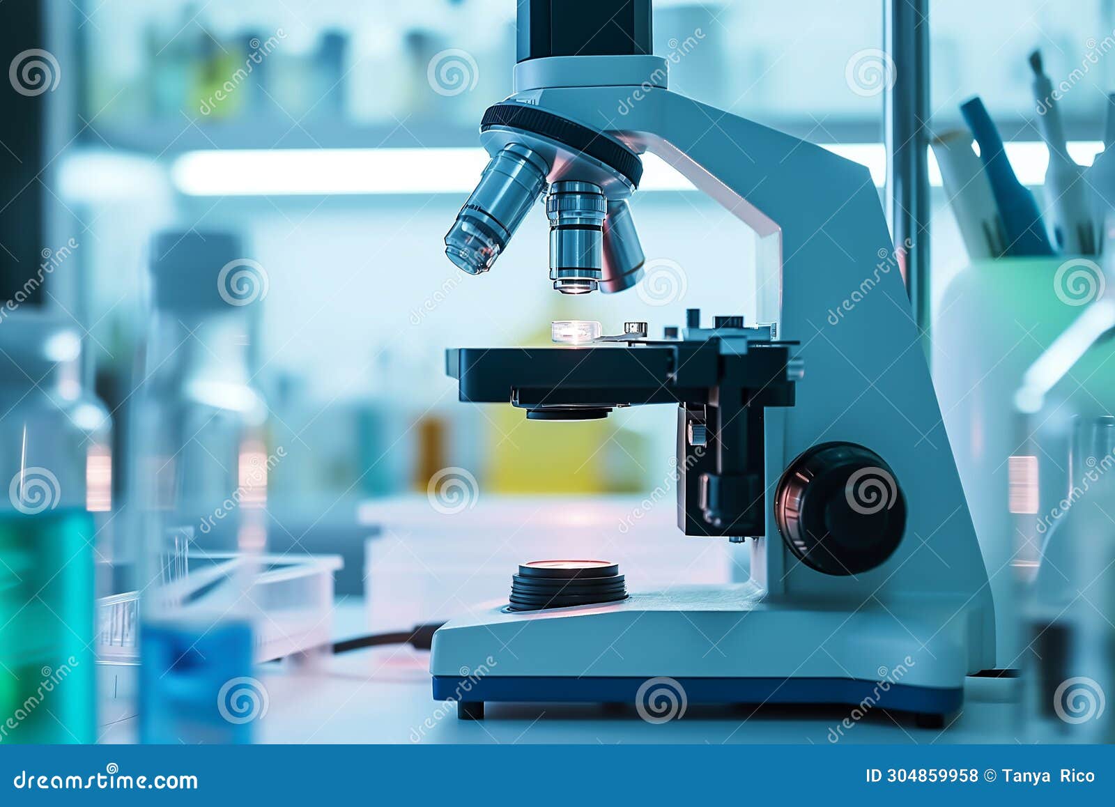Laboratory Medical Equipment with Medical Sight. Optical Light ...