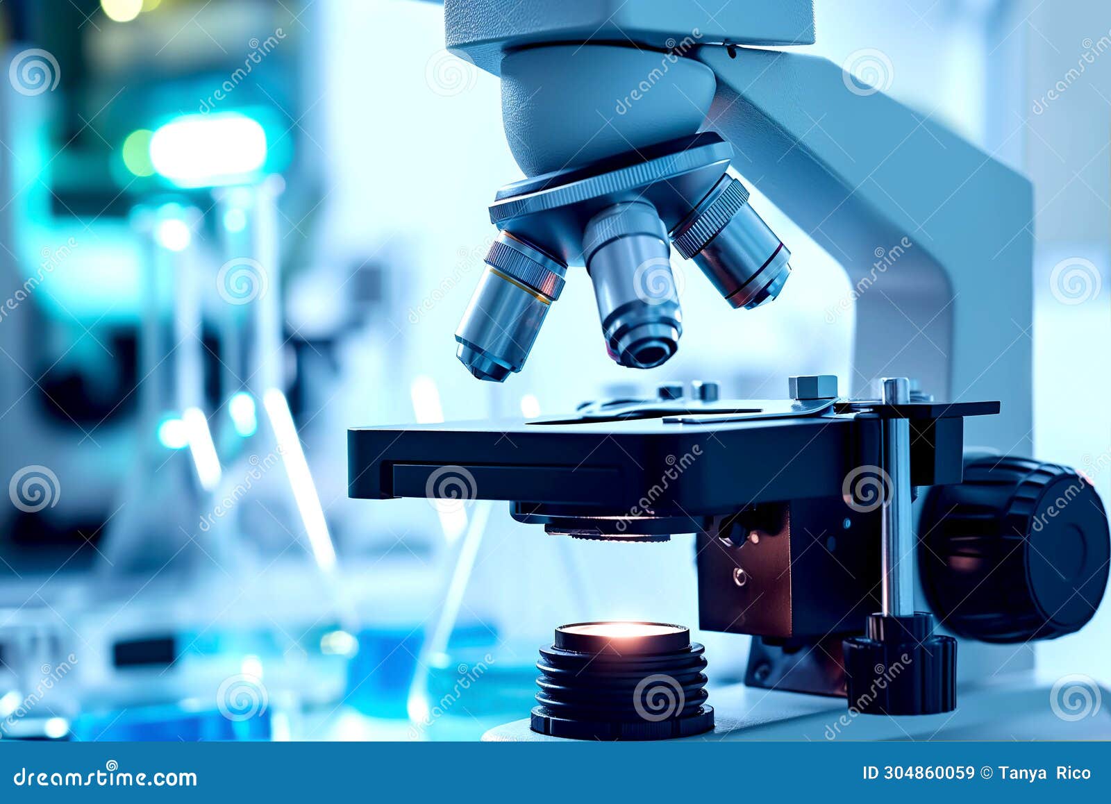 Laboratory Medical Equipment with Medical Sight. Optical Light ...