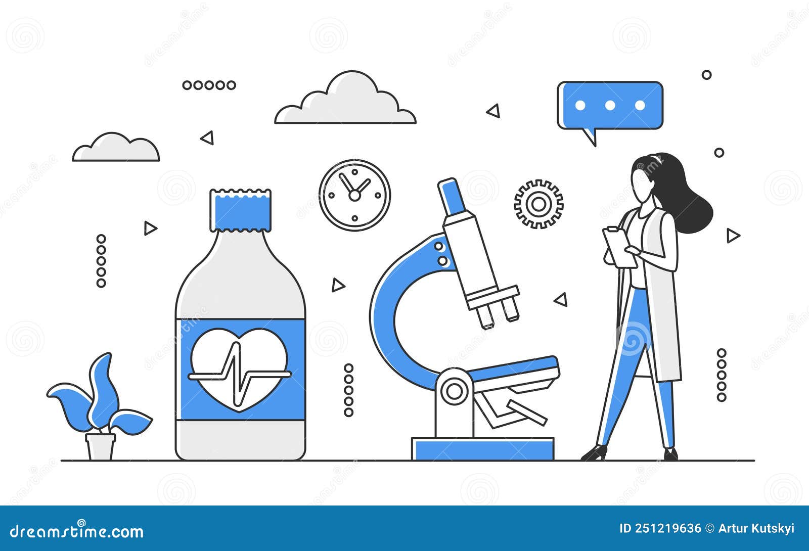 Laboratory Medicine Research Process Stock Vector - Illustration of ...