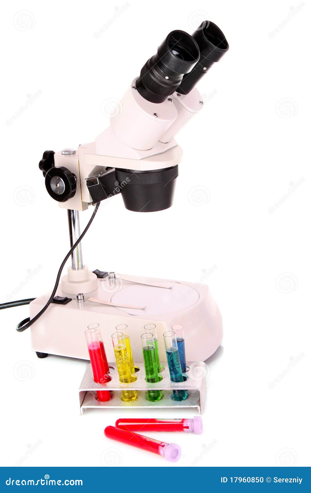 Laboratory Metal Microscope and Test Tubes Stock Photo - Image of ...