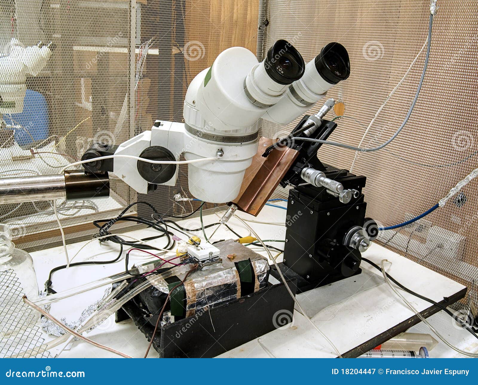 Laboratory microscope stock image. Image of biology, holding - 18204447