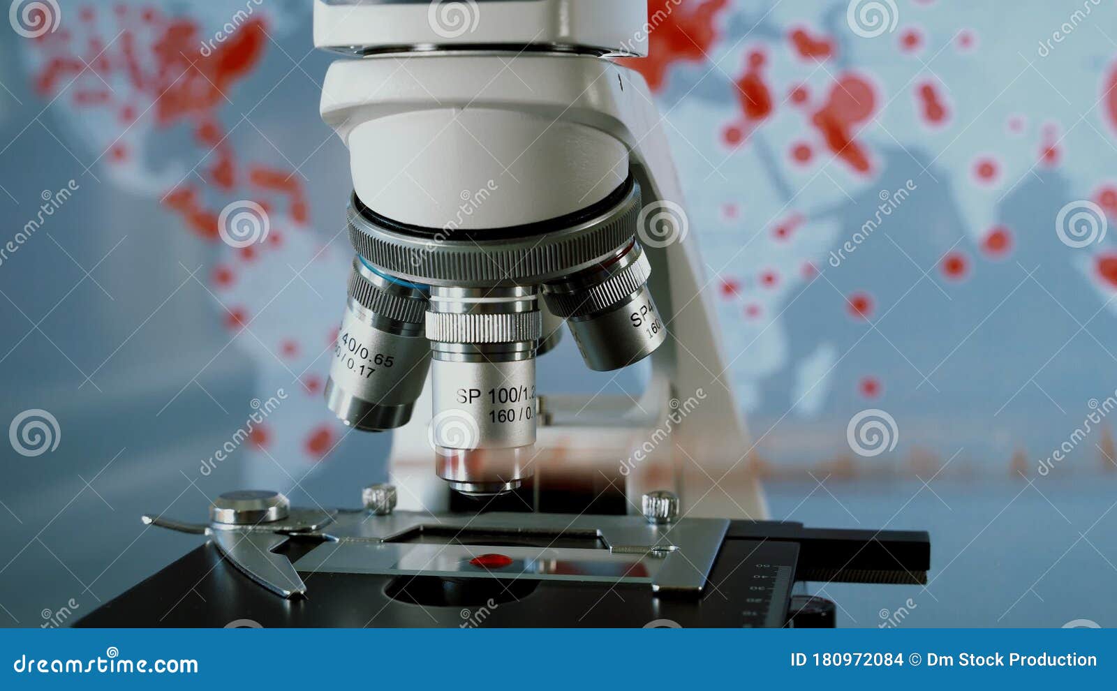 Laboratory Microscope with Blood Sample. Stock Footage - Video of ...