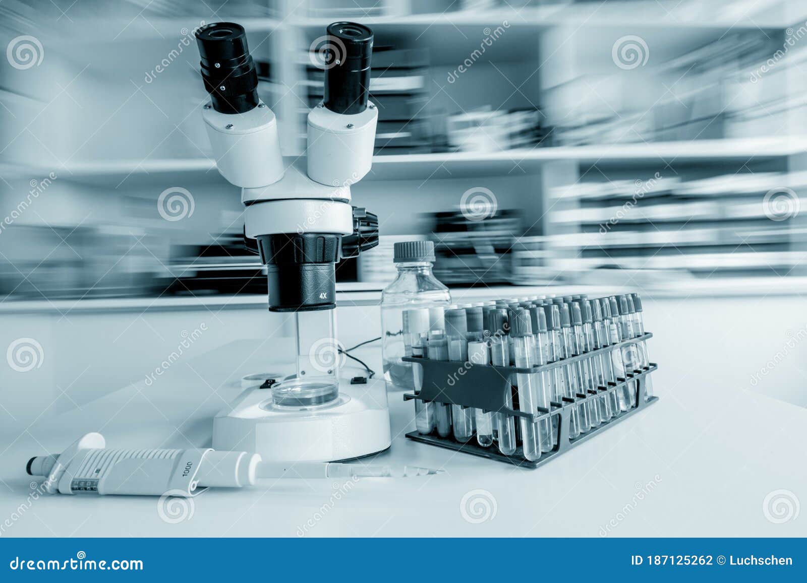 Laboratory Microscope with Blurred Background Stock Photo - Image of ...