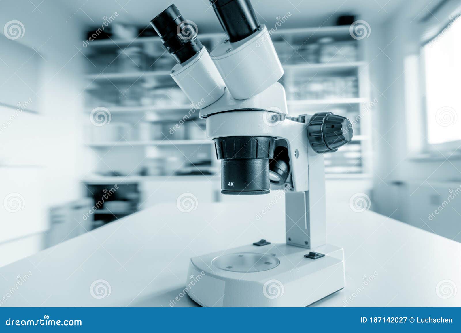 Laboratory Microscope with Blurred Background Stock Image - Image of ...