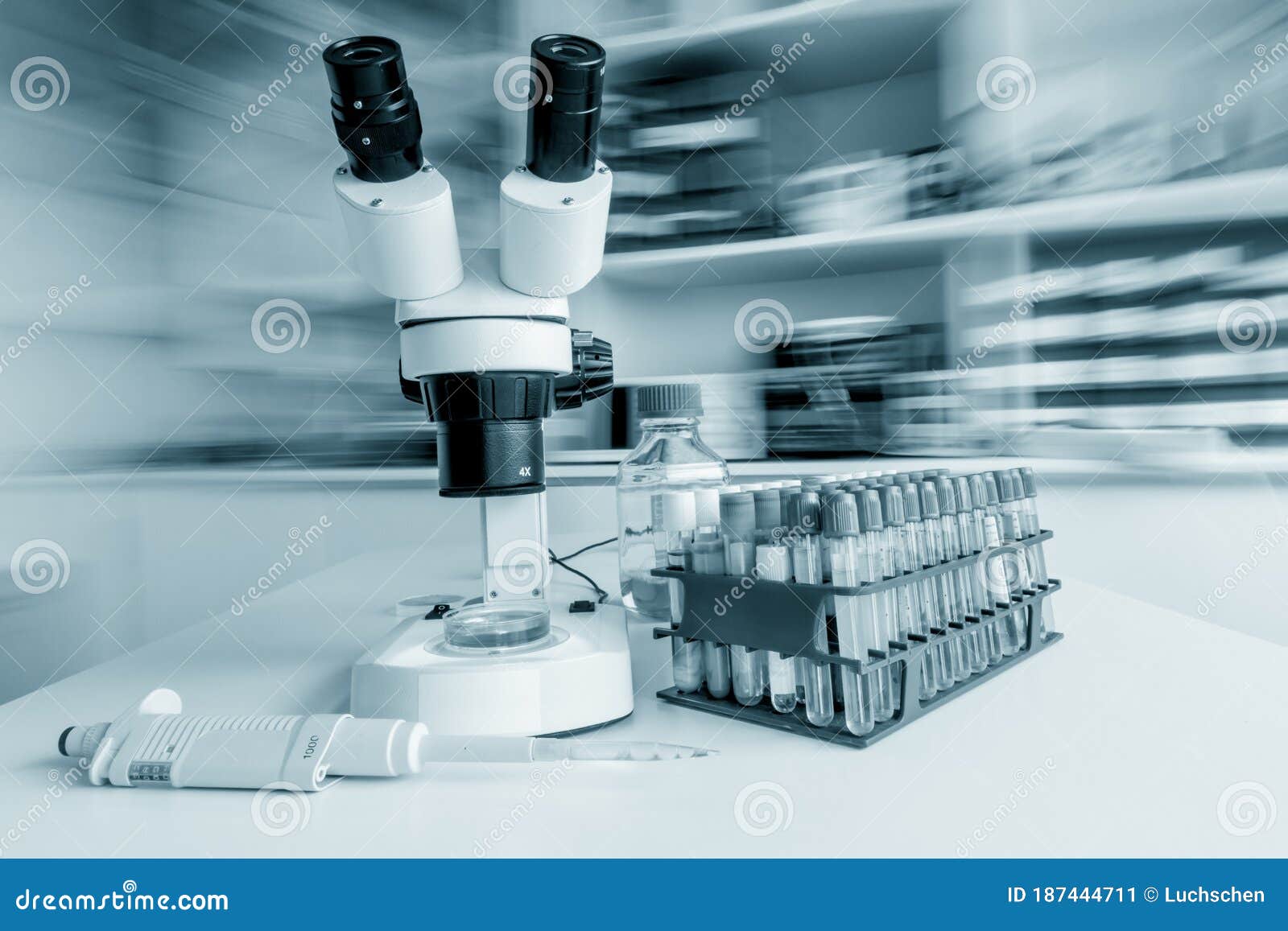 Laboratory Microscope with Blurred Background Stock Image - Image of ...