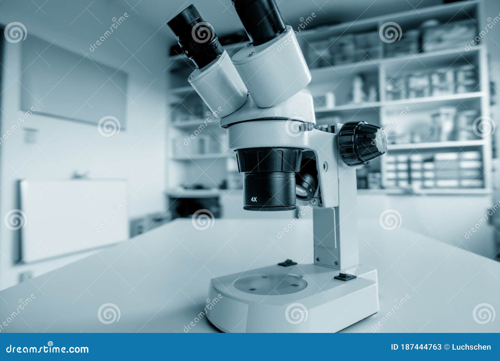 Laboratory Microscope with Blurred Background Stock Image - Image of ...