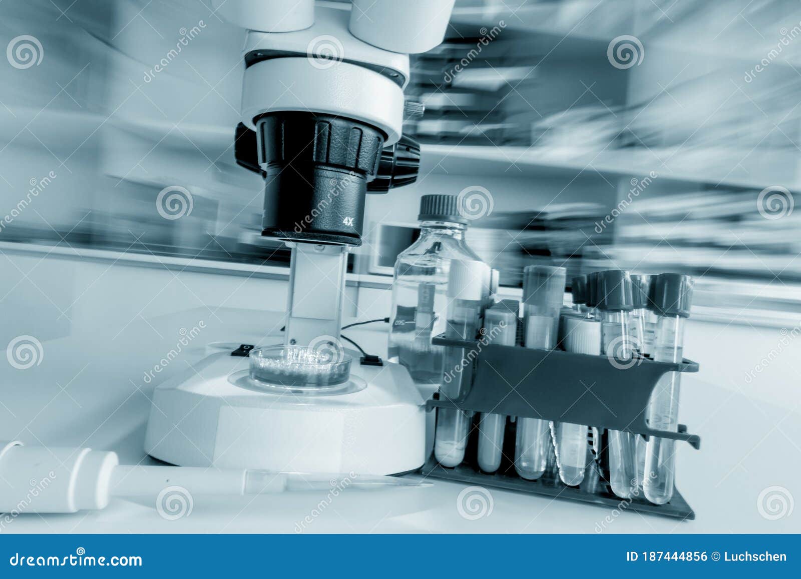 Laboratory Microscope with Blurred Background Stock Photo - Image of ...