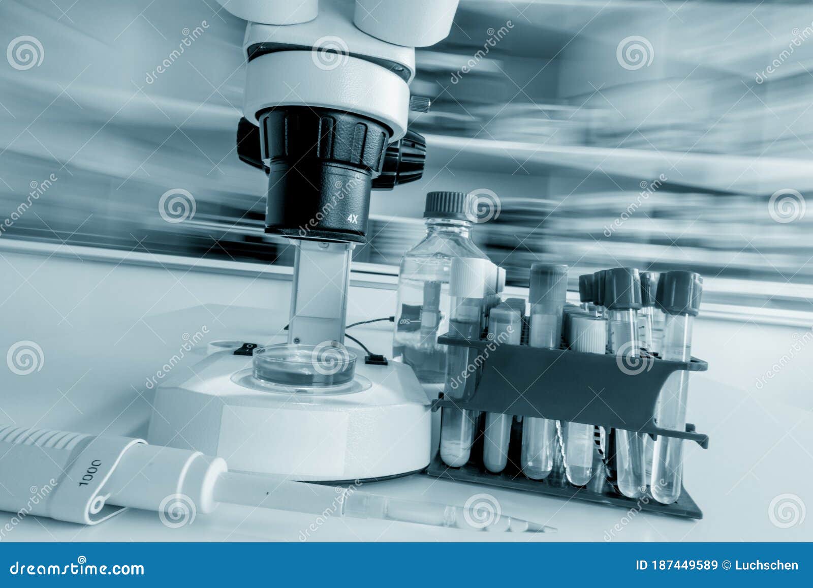 Laboratory Microscope with Blurred Background Stock Image - Image of ...