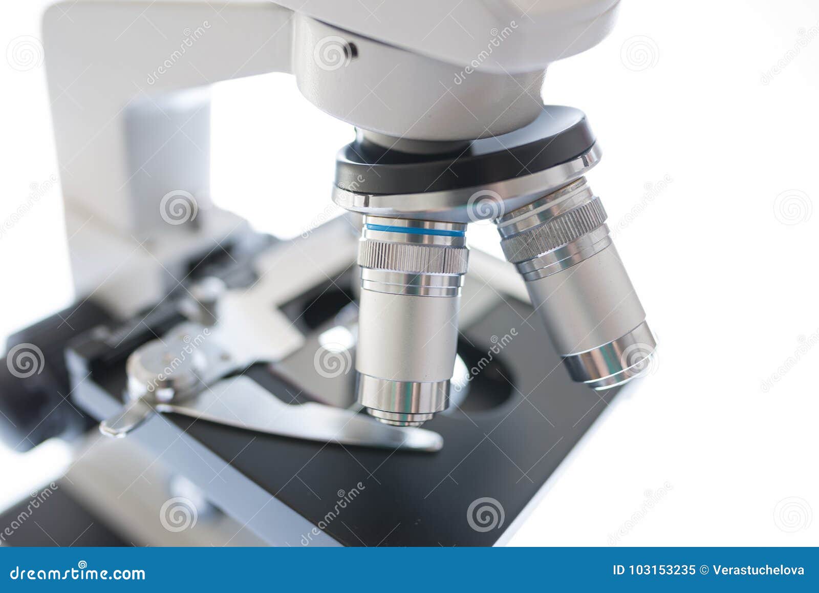 Lab Microscope in the Detail Stock Image - Image of clinic ...
