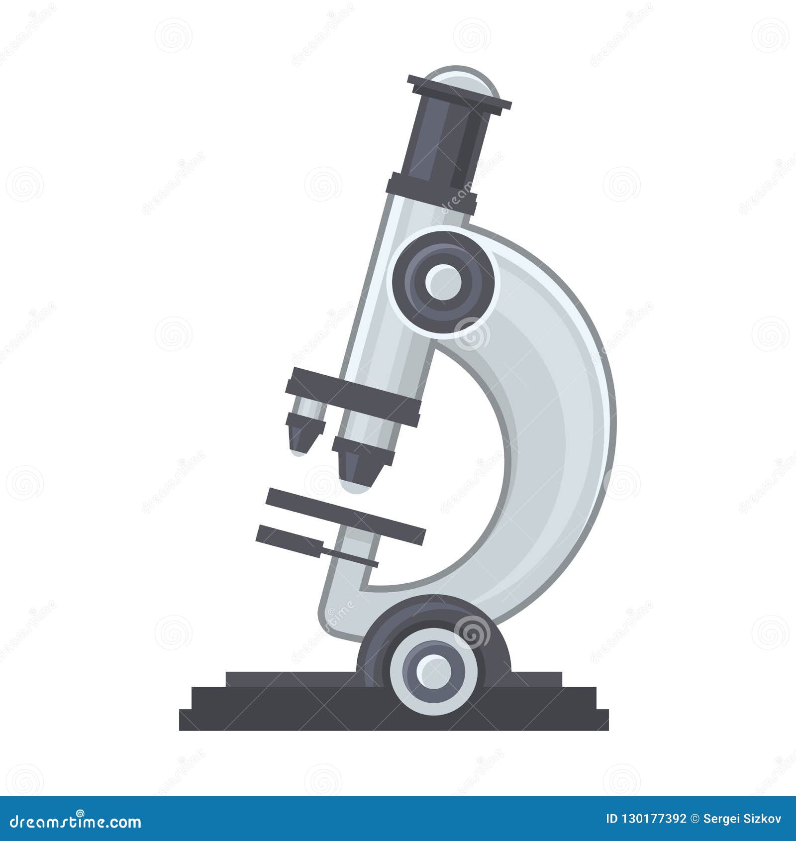 Laboratory Microscope Icon on White Background. Vector Stock Vector ...