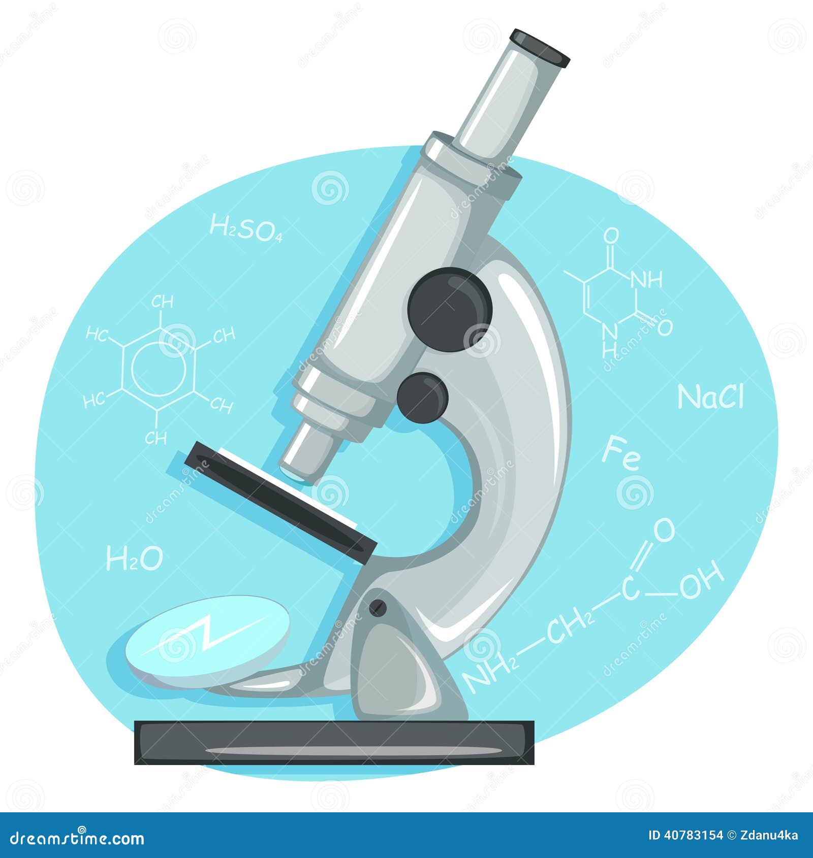 Laboratory Microscope Vector Cartoon Set Icon. Vector Illustration ...