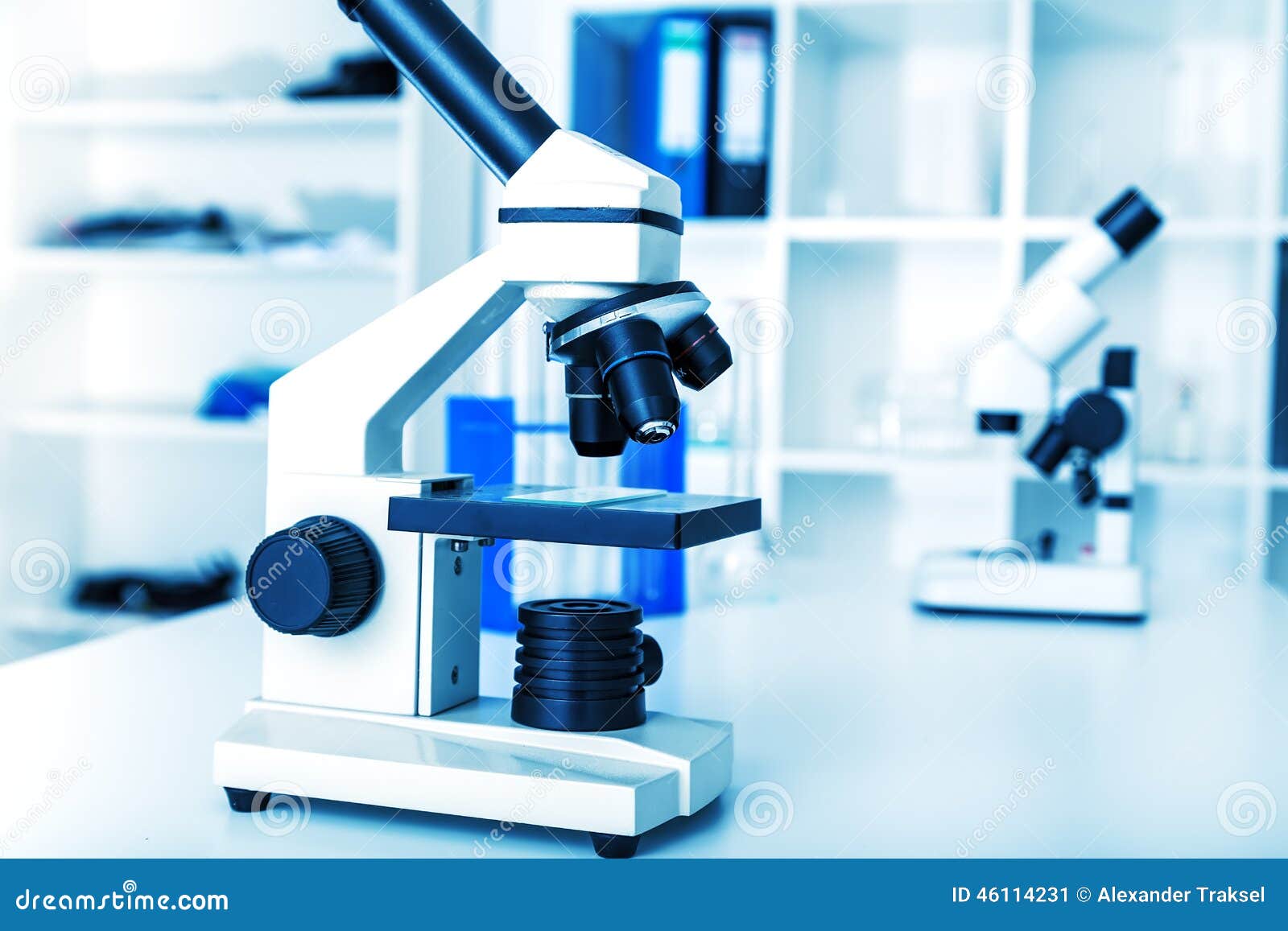 Laboratory Microscope Lens.modern Microscopes Stock Image - Image of ...
