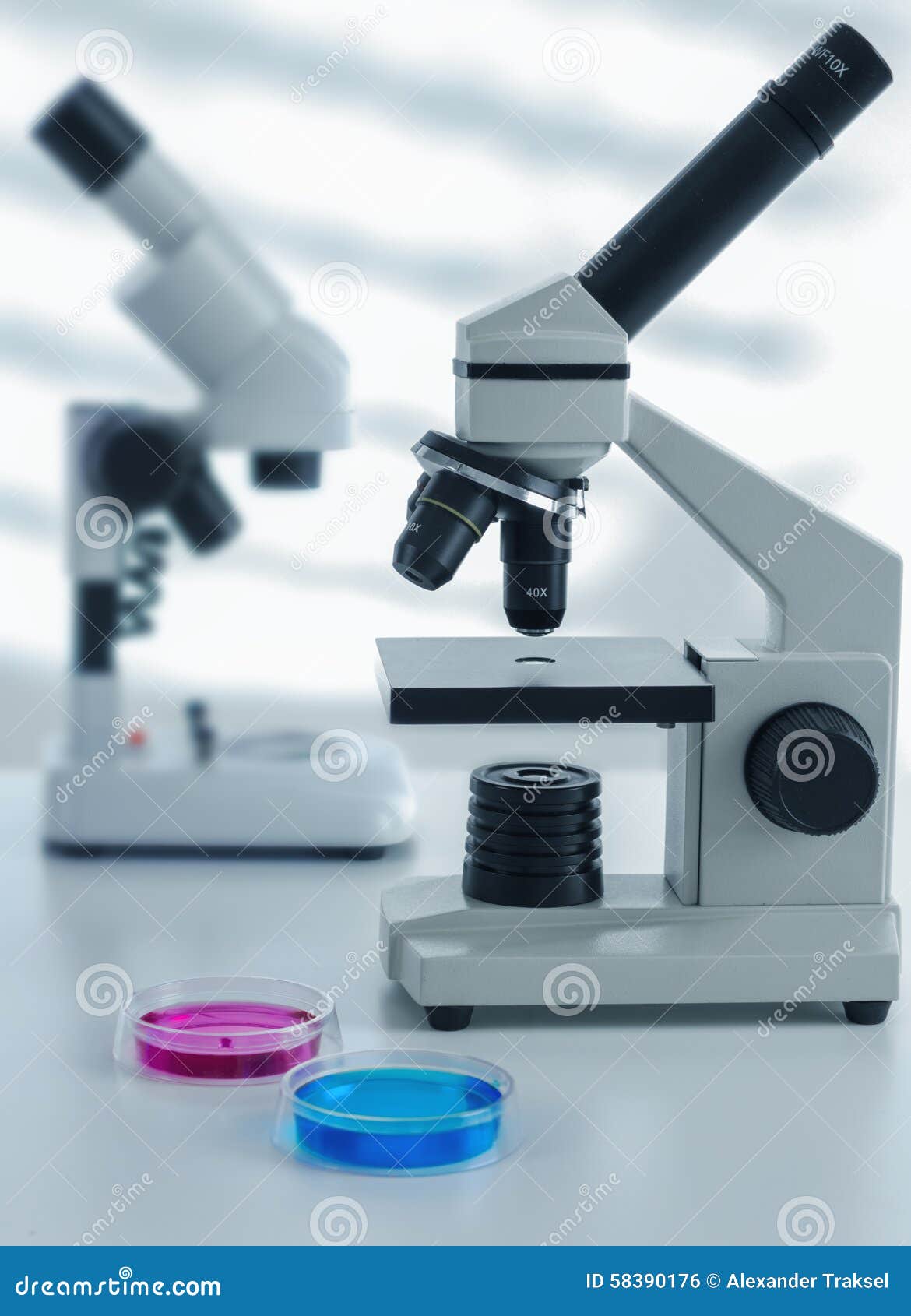 Laboratory Microscope Lens.modern Microscopes in a Stock Photo - Image ...