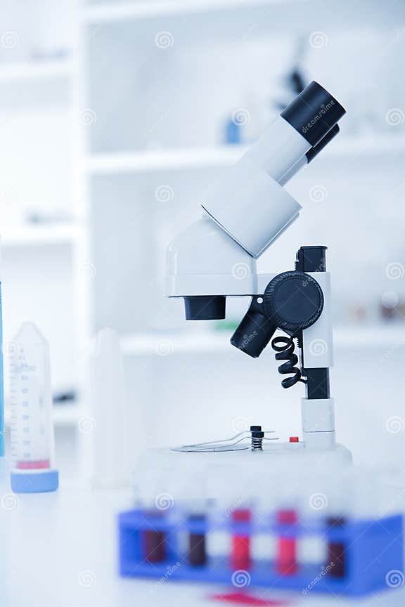 Laboratory Microscope Lens.modern Microscopes in a Lab Stock Image ...