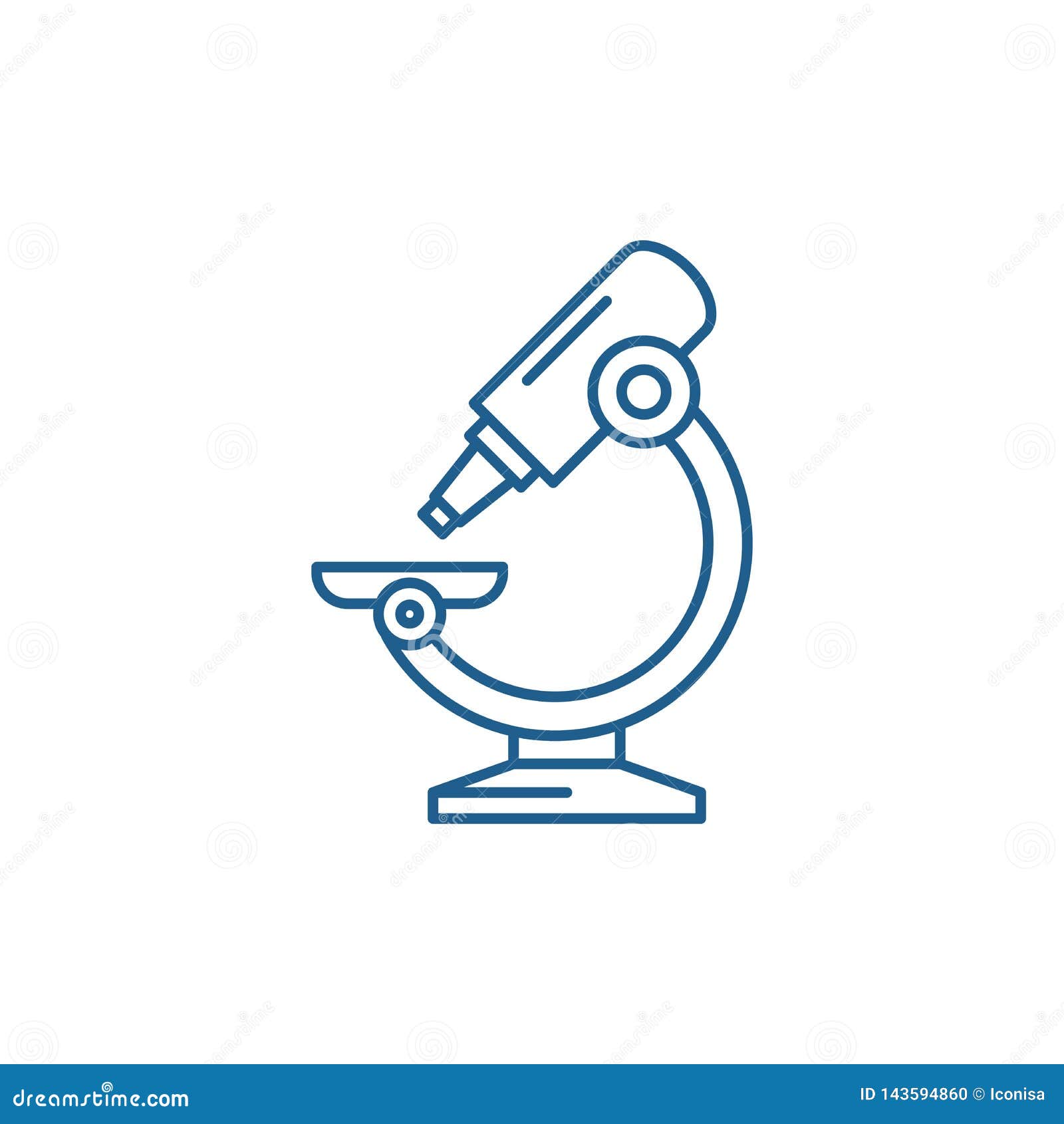 Laboratory Microscope Line Icon Concept. Laboratory Microscope Flat ...