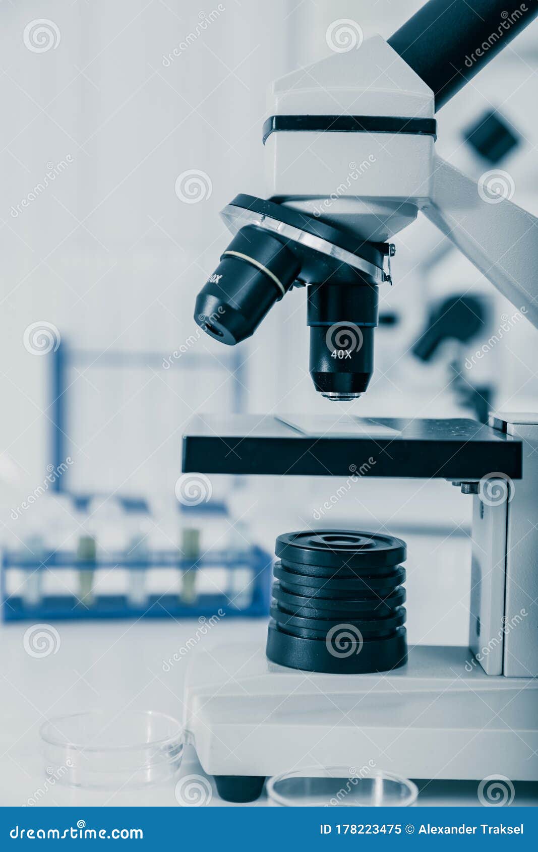 Laboratory Microscope . Modern Microscopes in a Lab Stock Image - Image ...