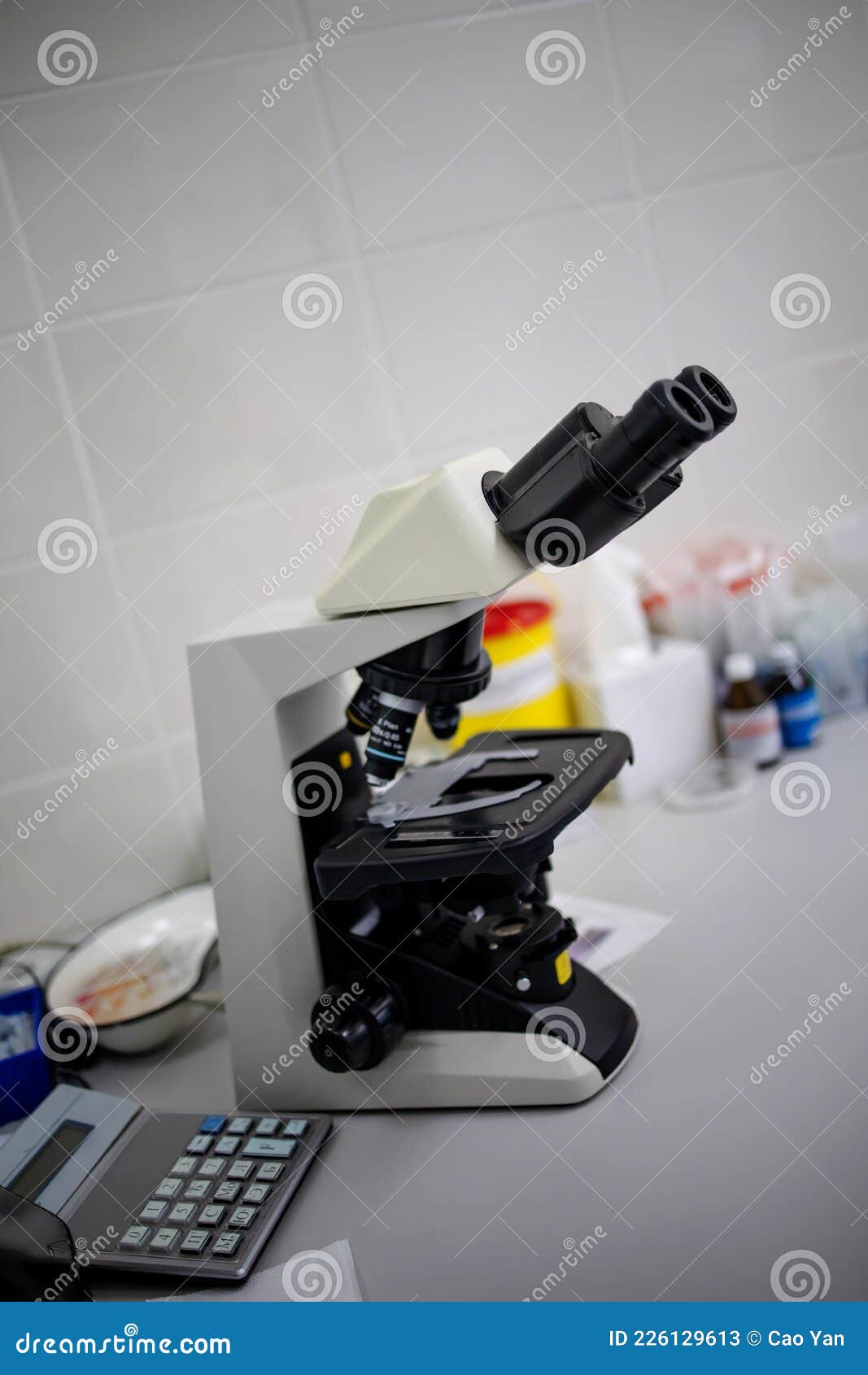 Laboratory Microscope. Modern Microscopes in a Lab. Stock Image - Image ...