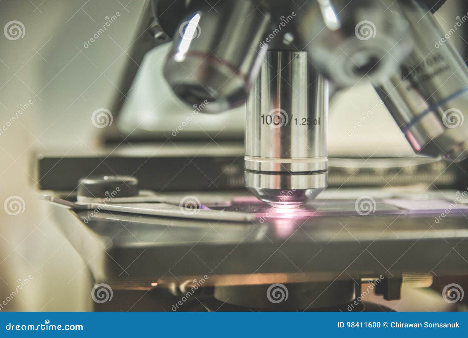 Laboratory Microscope. Scientific Research Background. Stock Photo ...