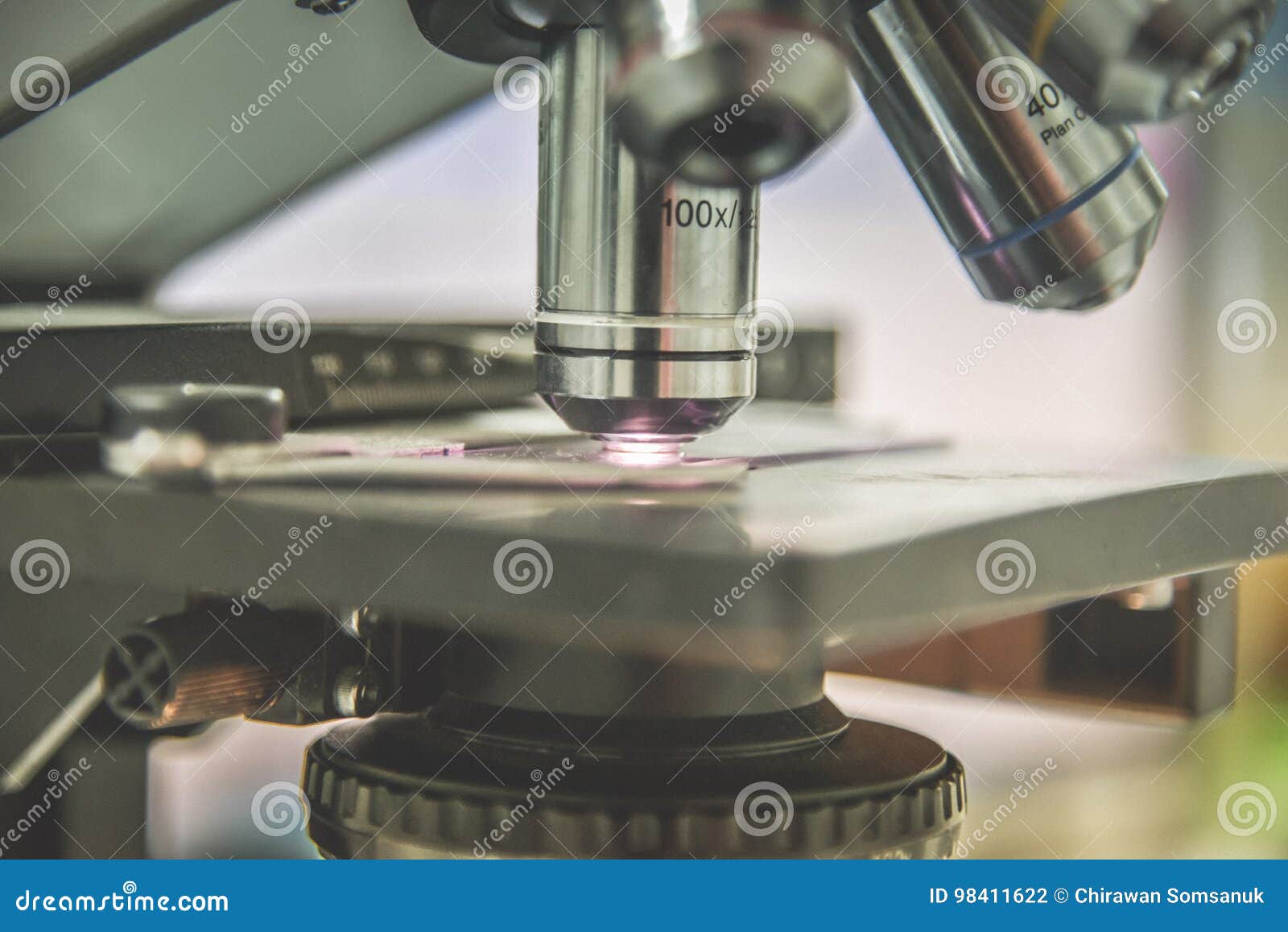 Laboratory Microscope. Scientific Research Background. Stock Photo ...
