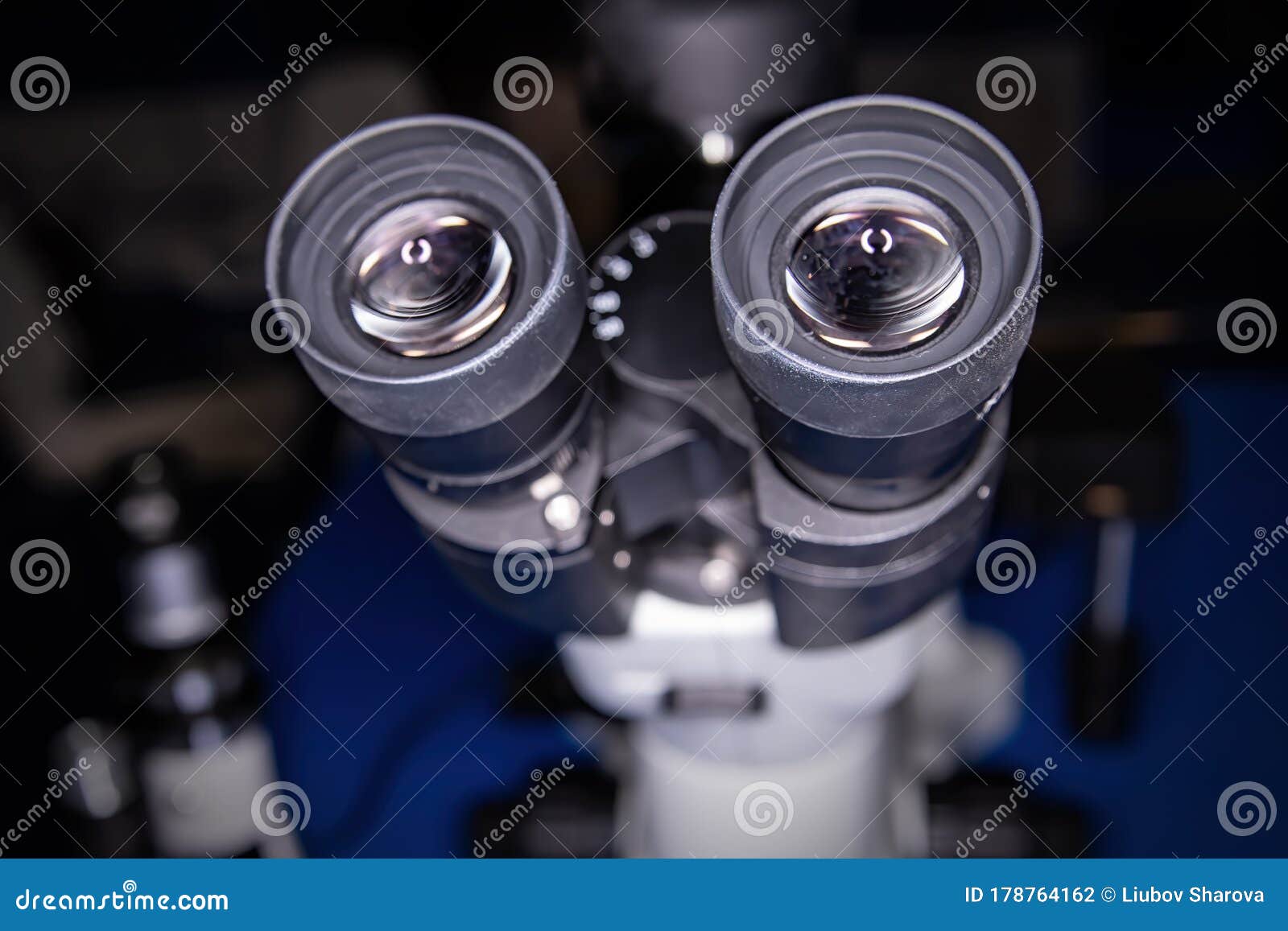 Laboratory Microscope. Scientific Research Background Stock Photo ...