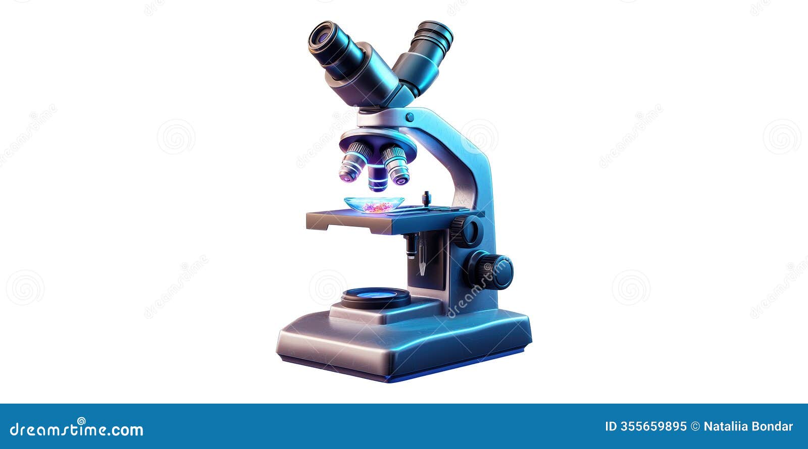 Laboratory Microscope with Specimen Slide Isolated on Transparent ...