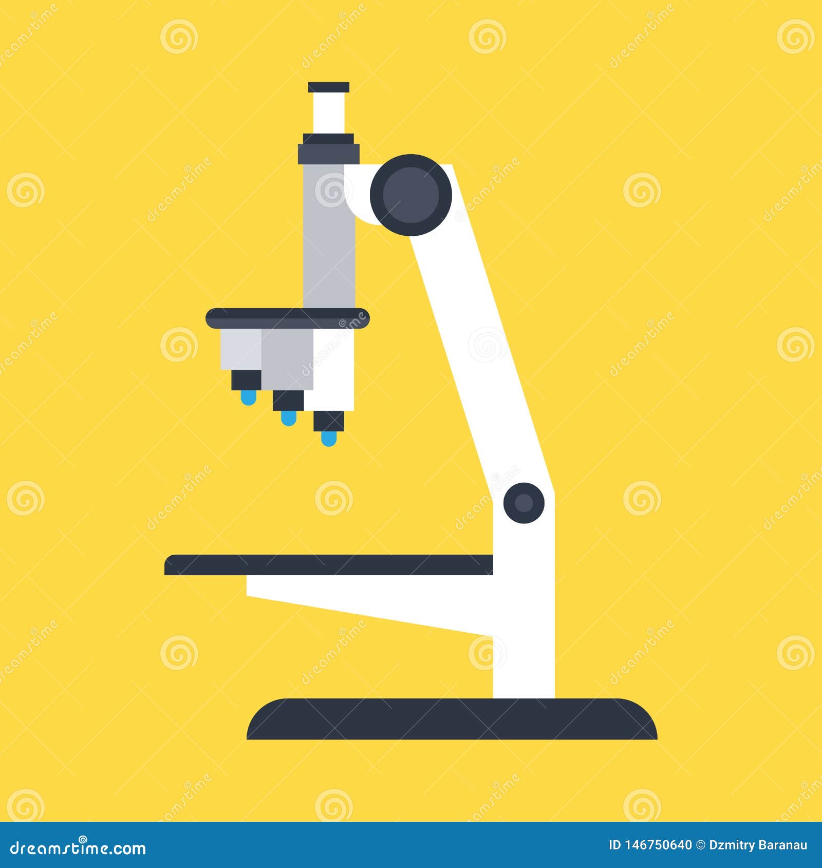 Laboratory Microscope Vector Icon Side View. Science Isolated Biology ...
