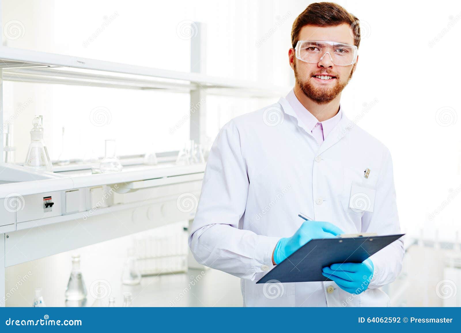 Laboratory notes stock photo. Image of scientist, happy - 64062592