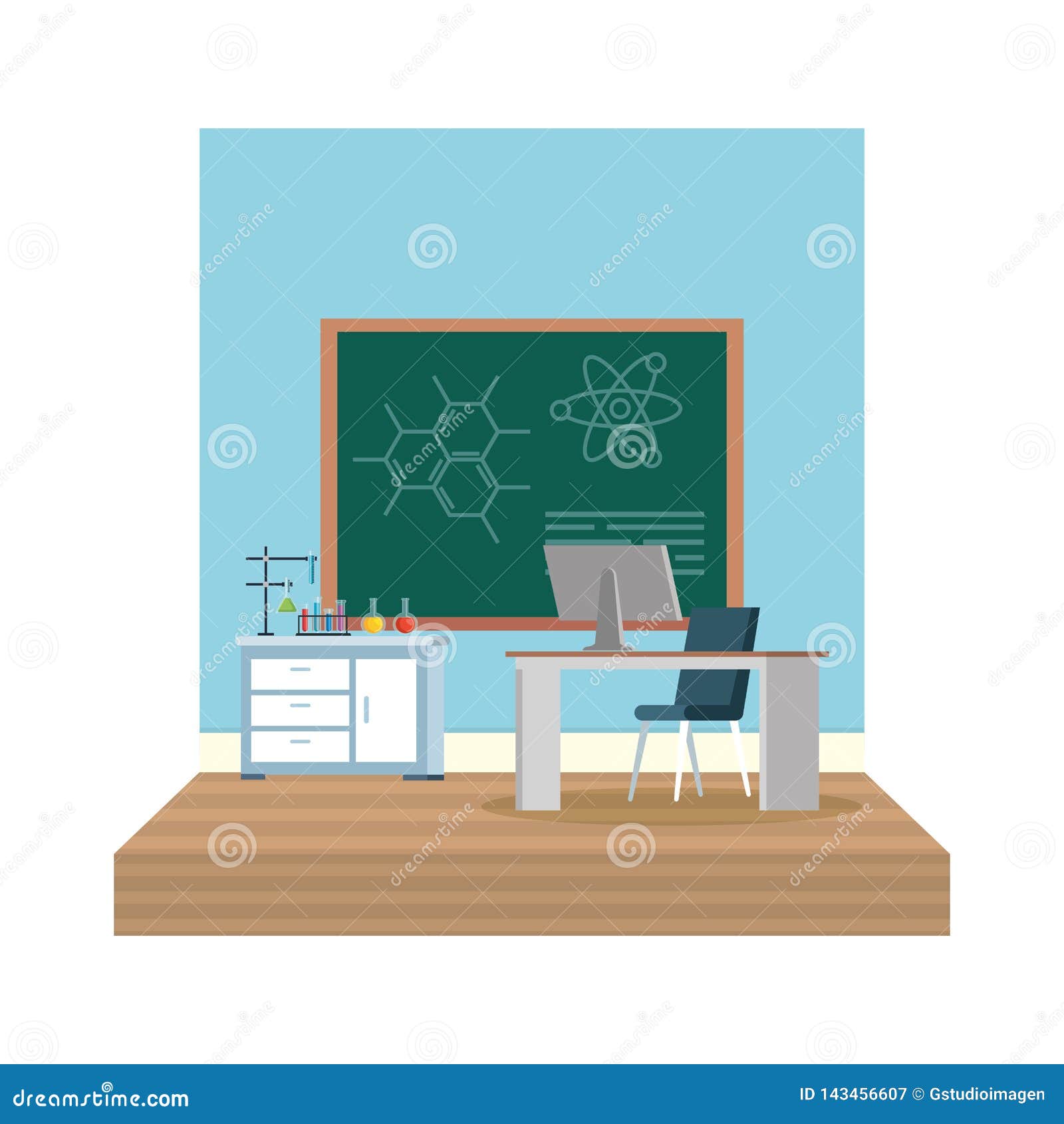 Alchemist Office With Laboratory Fixtures, Digital Art Royalty-Free ...