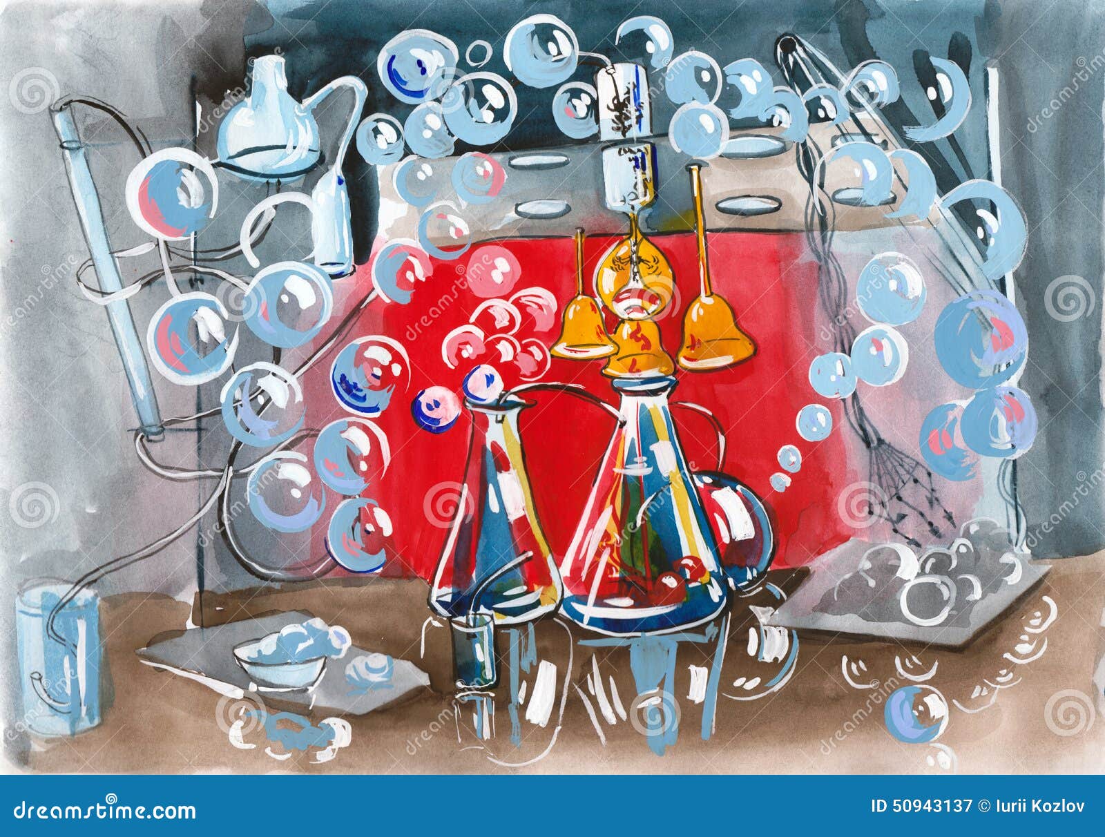 Laboratory stock illustration. Illustration of liquid - 50943137