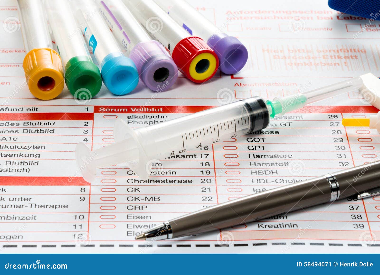 Laboratory Paper and Utensils for Blood Test Stock Image - Image of ...