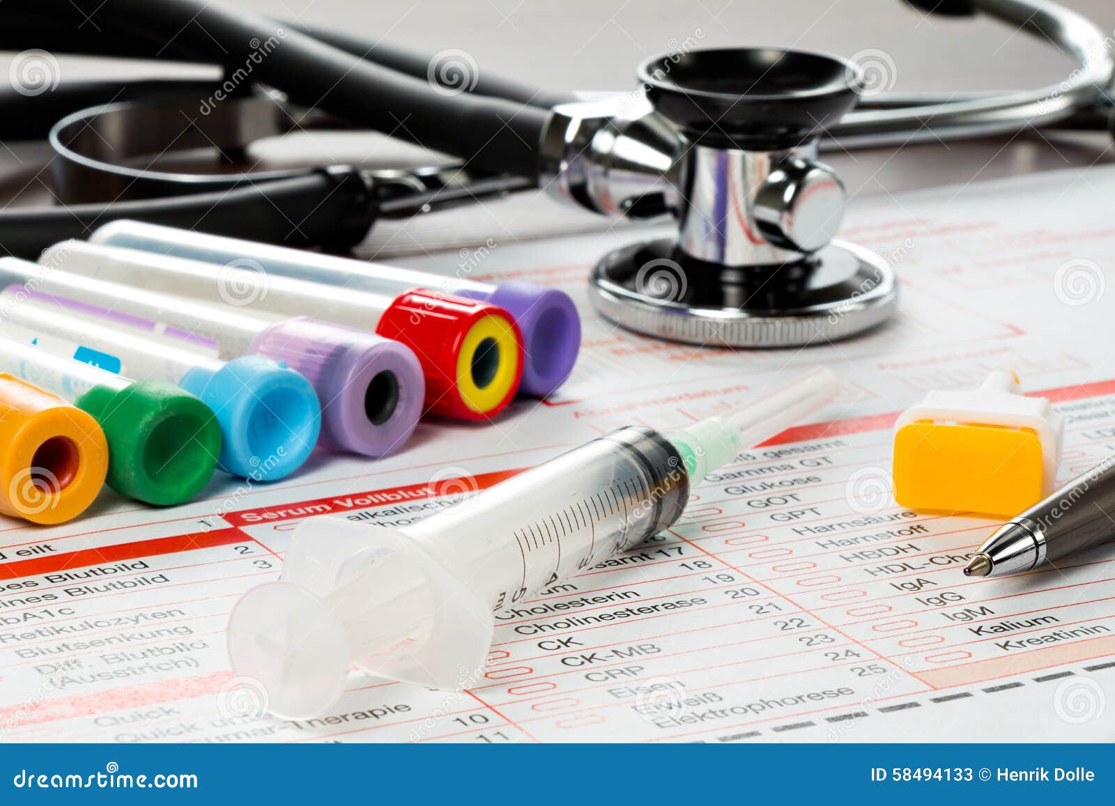 Laboratory Paper and Utensils for Blood Test Stock Image - Image of ...