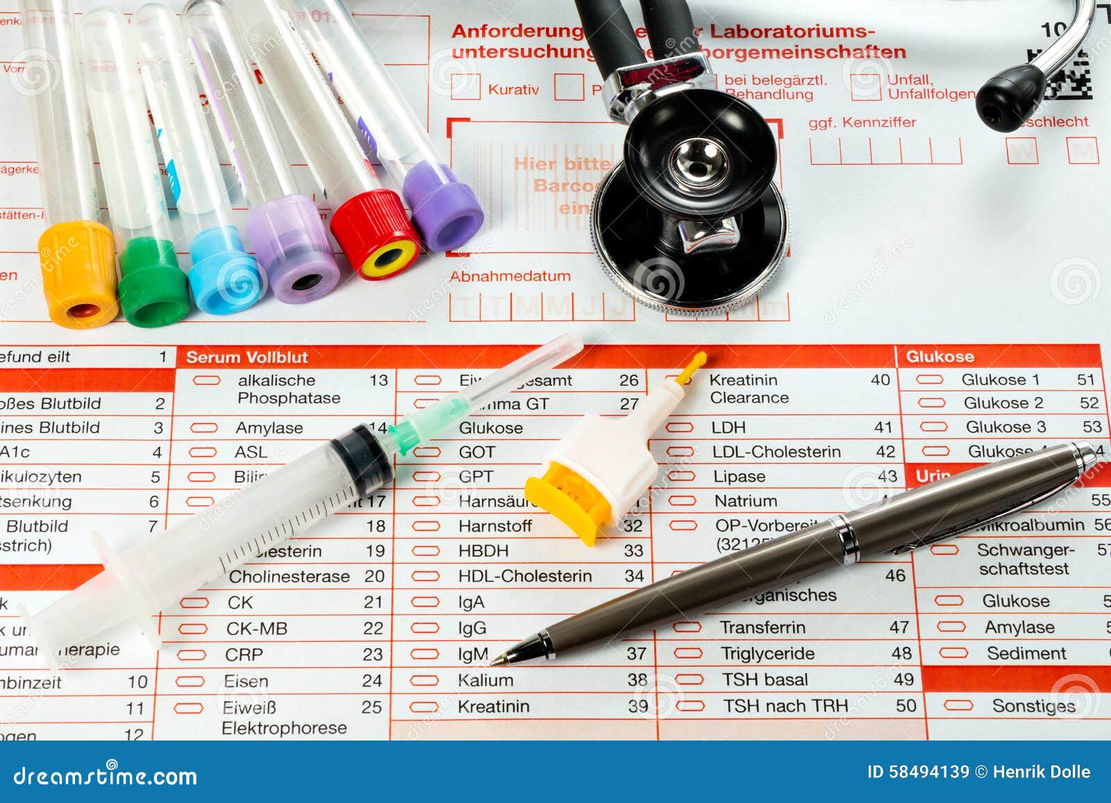 Laboratory Paper and Utensils for Blood Test Stock Image - Image of ...