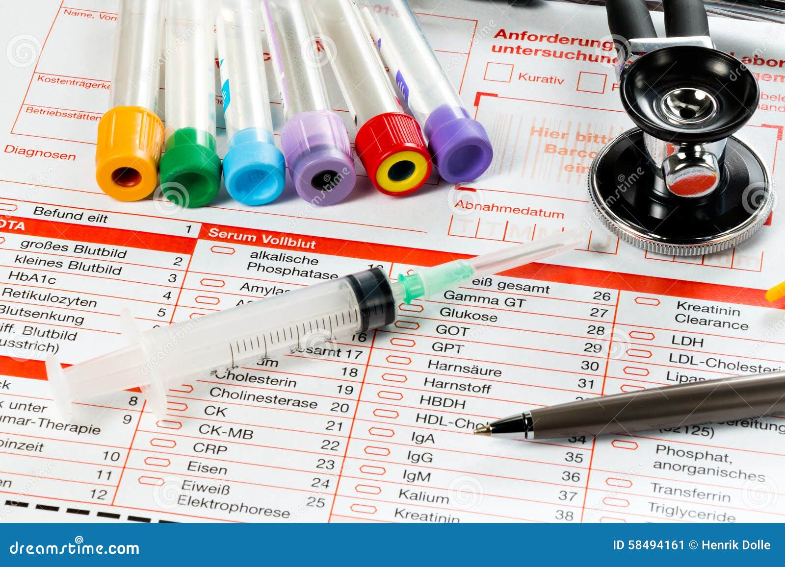 Laboratory Paper and Utensils for Blood Test Stock Image - Image of ...
