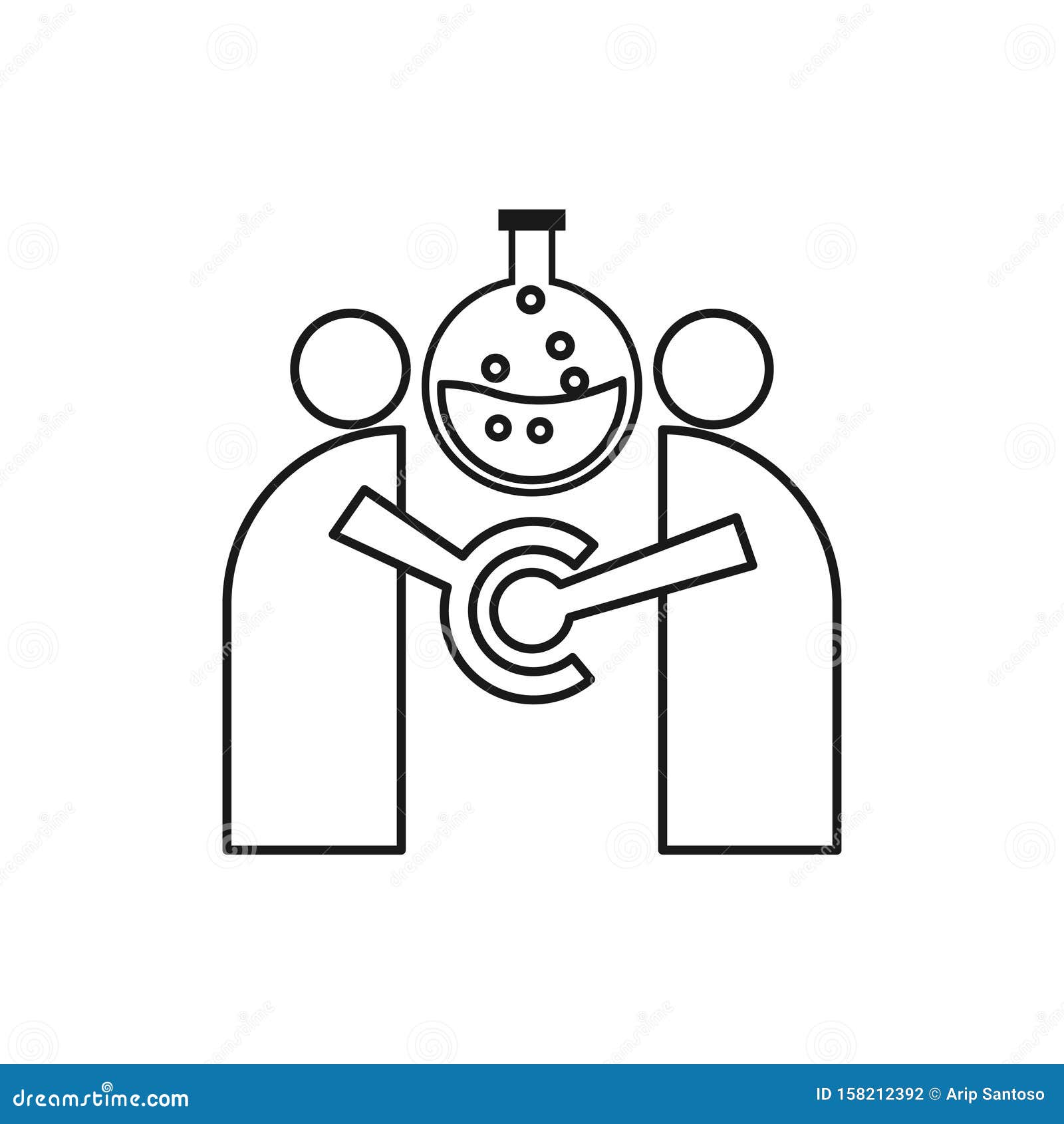 Laboratory People Commitment Teamwork Together Outline Logo Stock ...
