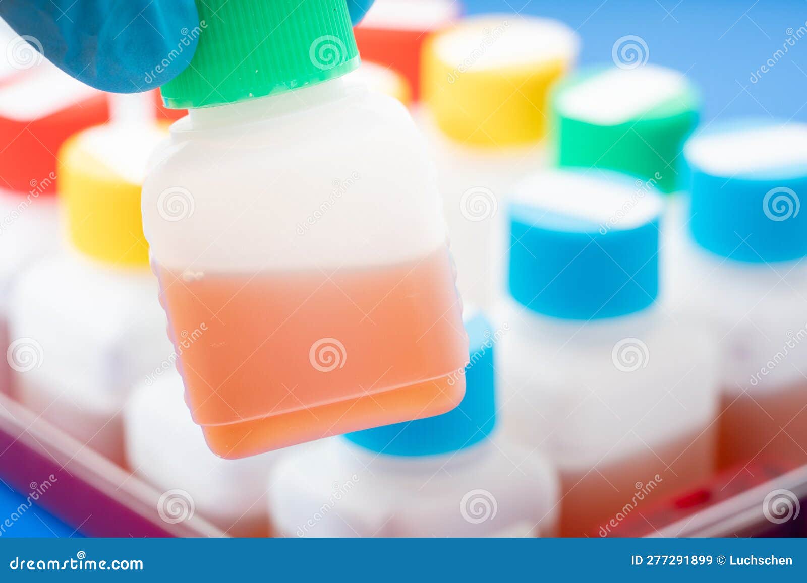 Laboratory plastic bottle stock image. Image of infection - 277291899