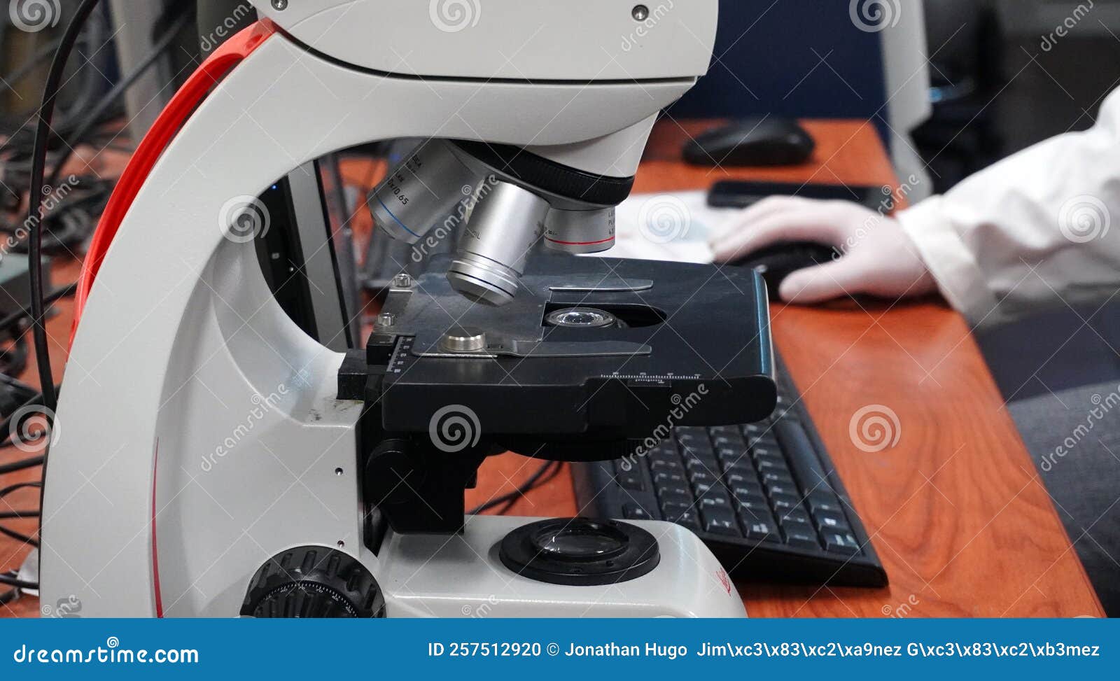 Laboratory Professional Microscope and Computer Stock Photo - Image of ...