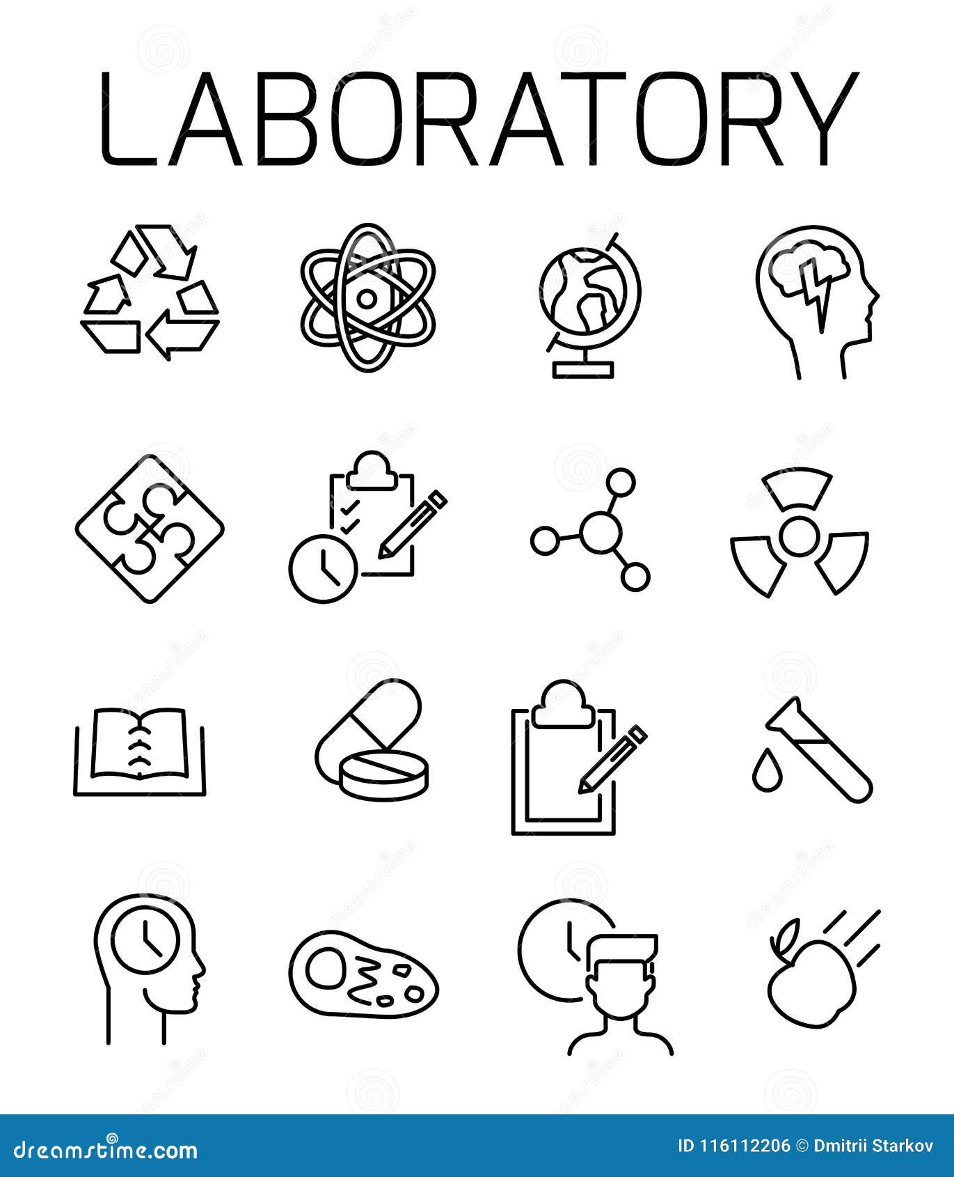 Laboratory Related Vector Icon Set. Stock Vector - Illustration of ...
