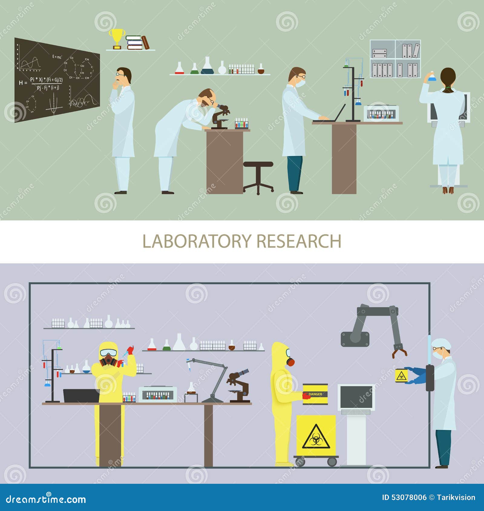 Laboratory Research Illustration. Cartoon Vector | CartoonDealer.com ...